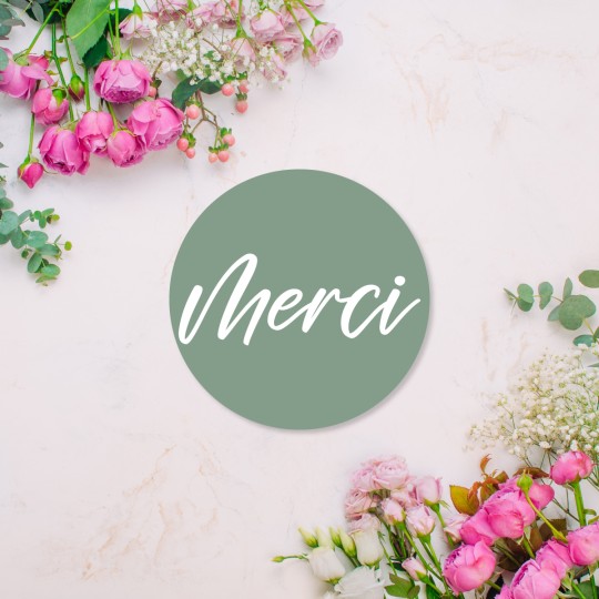 Ma Belle Étiquette - Étiquettes Rondes Merci